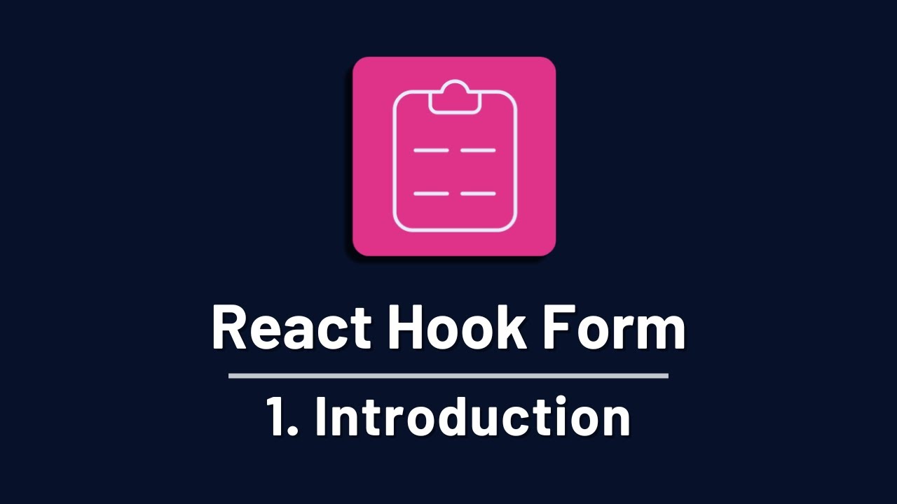 React Hook Form 1 Introduction Youtube
