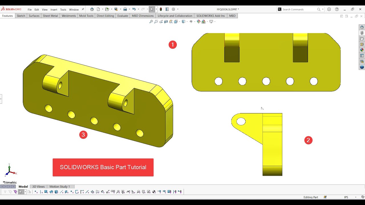 Solidworks Basic Part Tutorial 001 Youtube