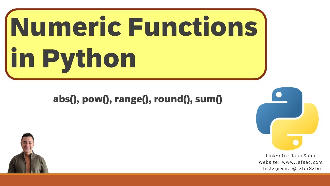 Python Numeric Functions Youtube