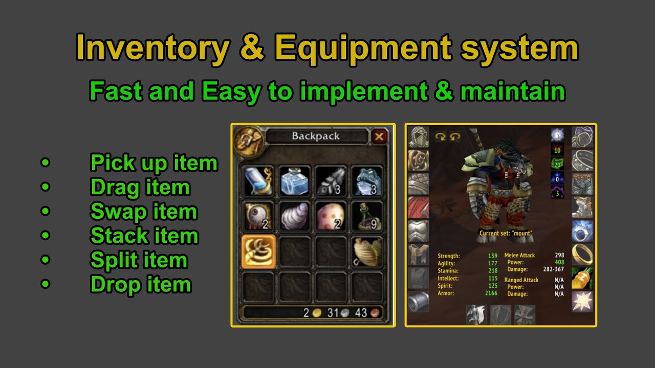 Unity Rpg Inventory Equipment System Tutorial Youtube