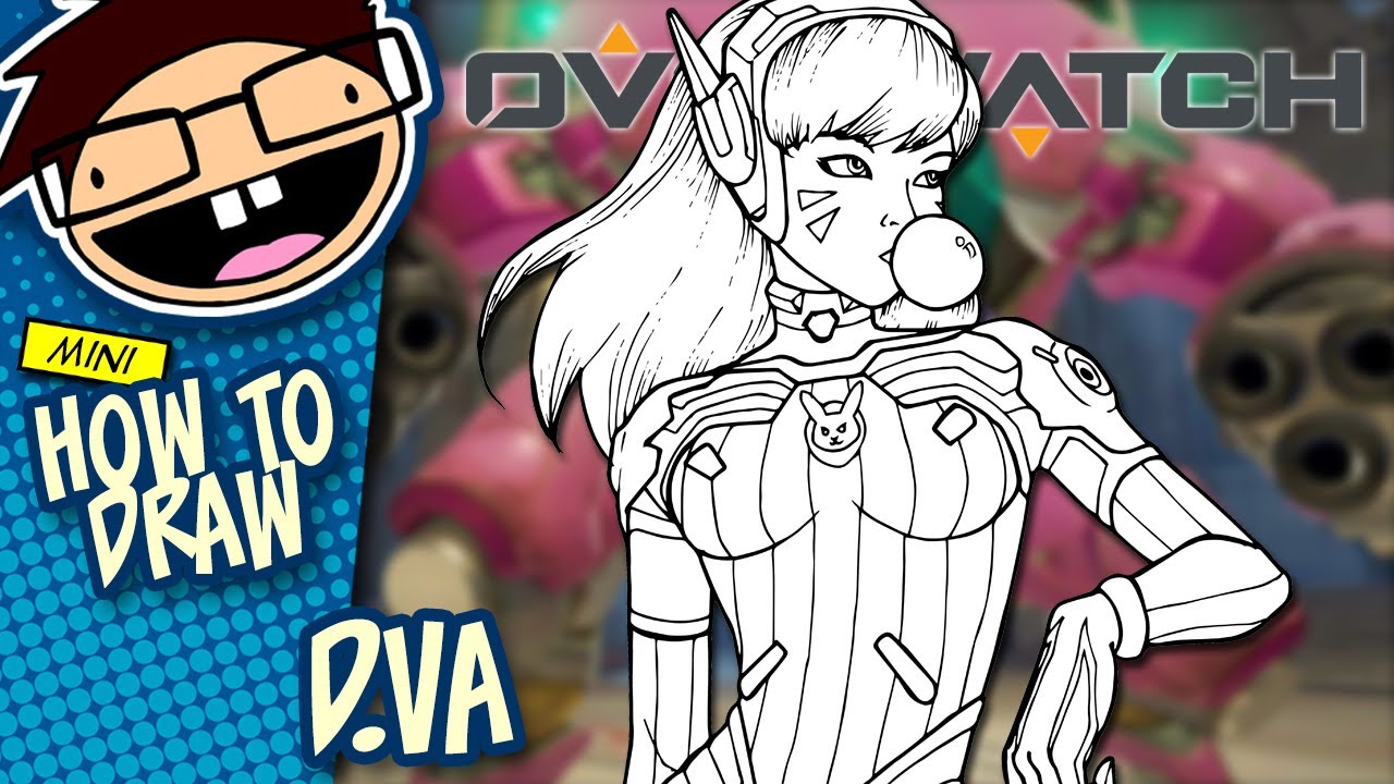 How To Draw D Va Overwatch Narrated Easy Step By Step Tutorial