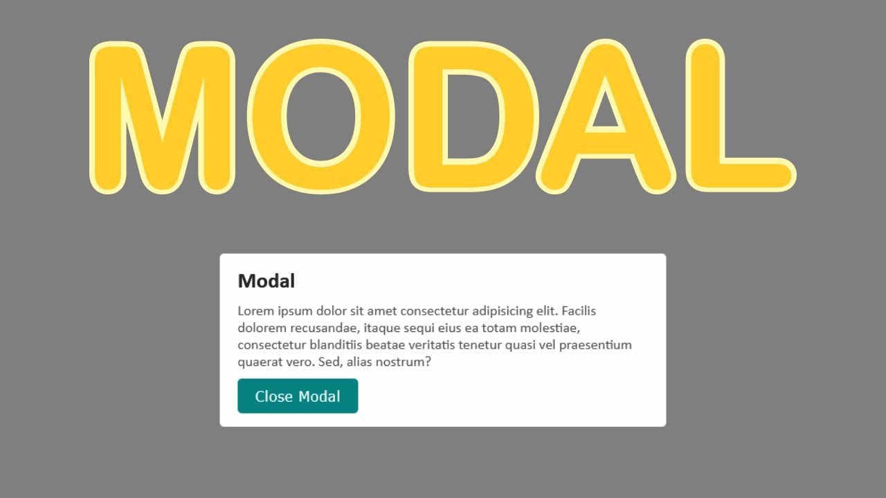 Modal Html Css Javascript Youtube