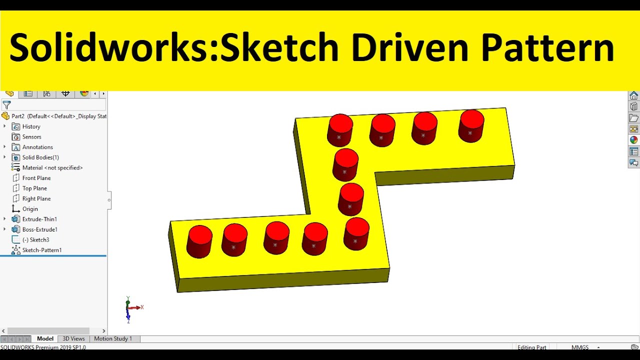 Solidworks Tips And Tutorials 06 How T Make Sketch Driven Pattern