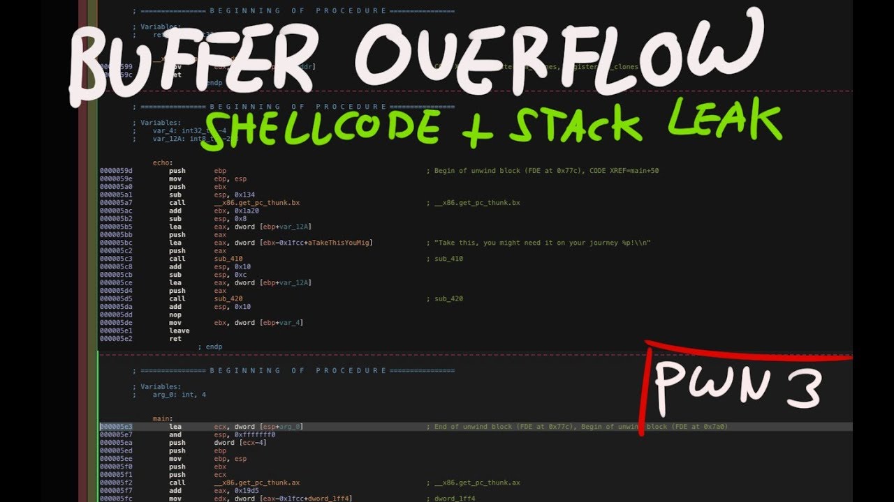 Buffer Overflow Shellcode Stack Leak Address Youtube