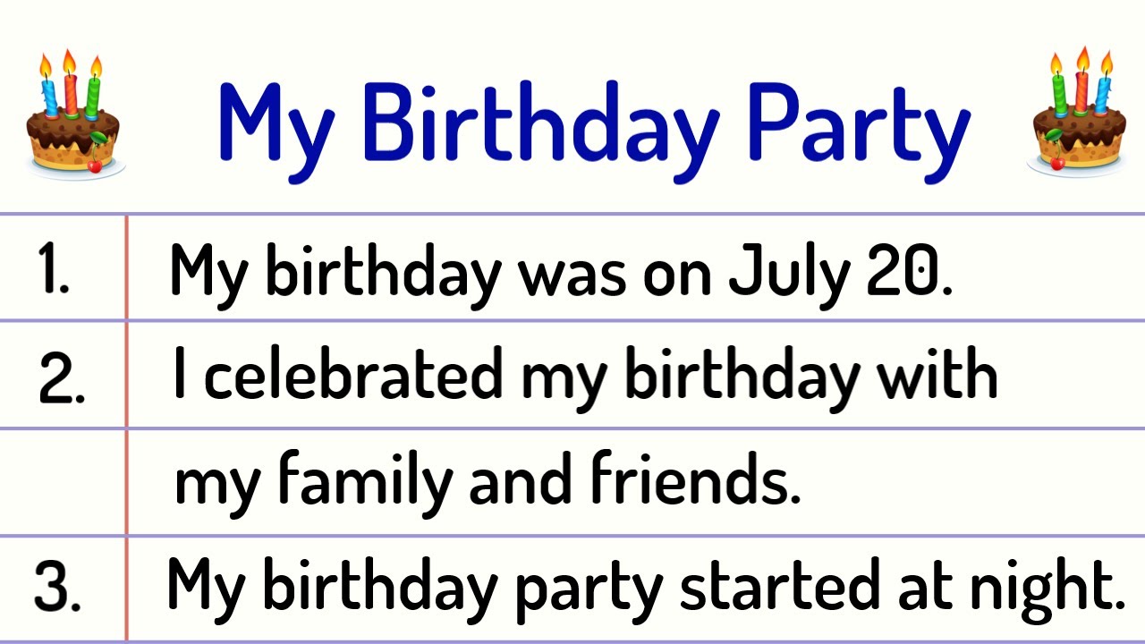 My Birthday Party Essay 10 Lines My Birthday Party Essay In English
