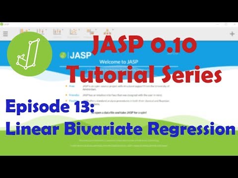 Jasp 0 10 2 Tutorial Linear Bivariate Regression Episode 13 Youtube