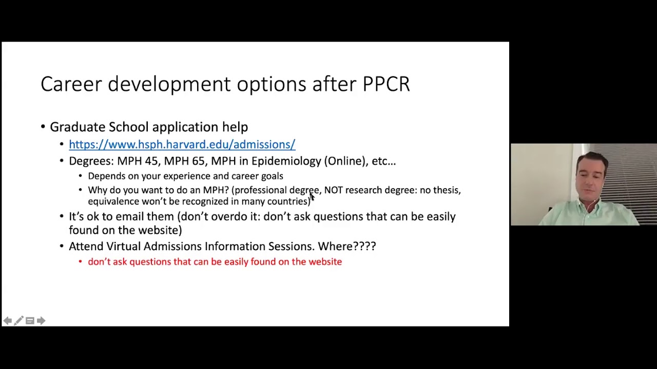 Ppcr Talks Postdoctoral Research Fellow And Mph Experience At Harvard