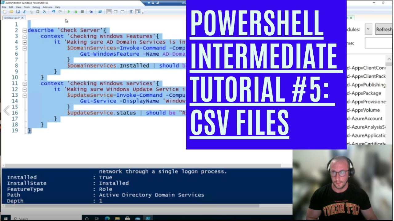 Powershell Intermediate Tutorial 5 Csv Files Intermediate Youtube