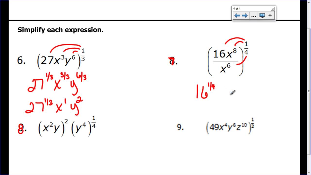 What Is Rational Exponents And Radicals Free Worksheets Printable