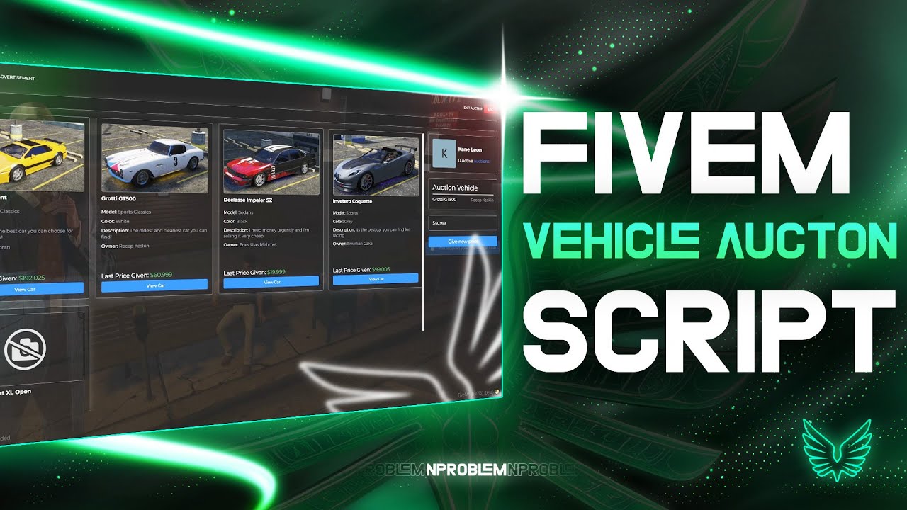 Fivem Vehicle Auction Script Qbcore Esx Youtube