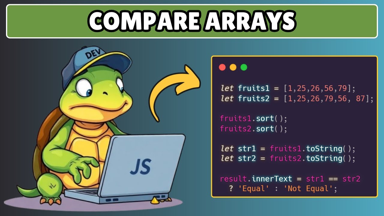 How To Compare Two Arrays In Javascript Youtube