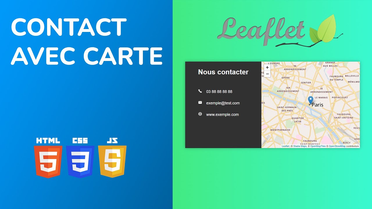Carte Geographique Javascript Avec Api Leaflet Youtube