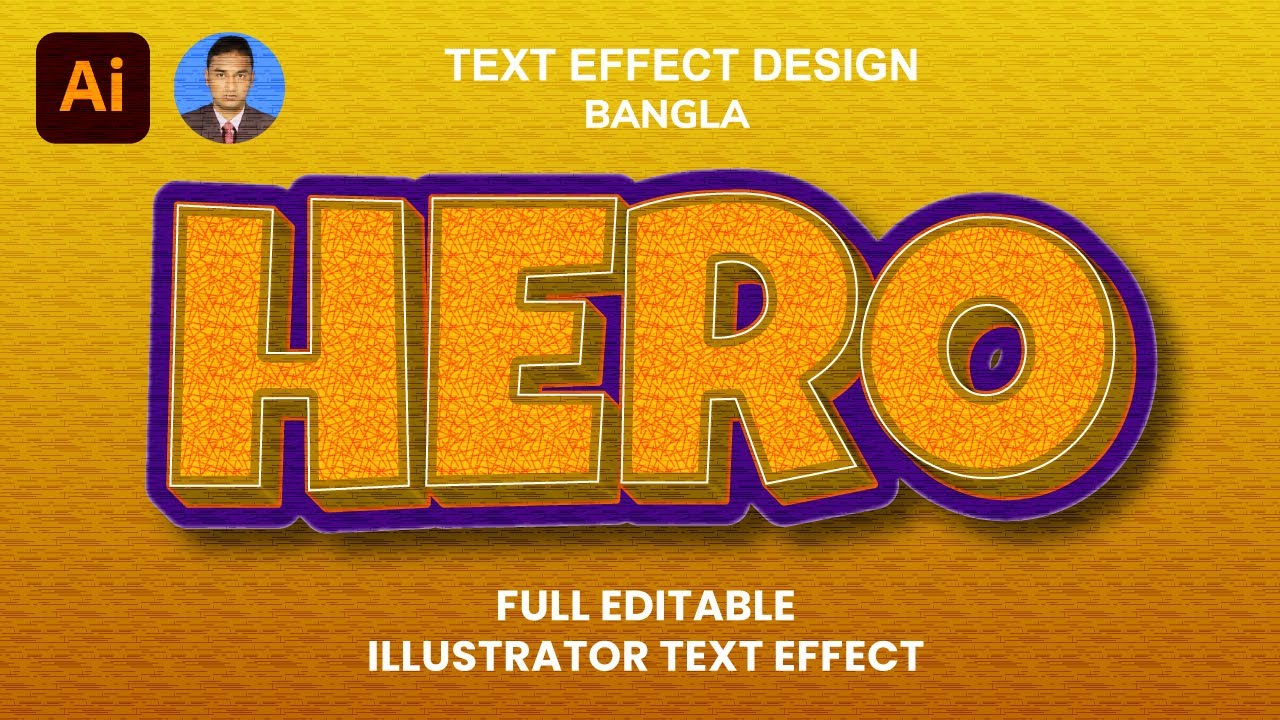 How To Design Editable 3d Text Effect In Adobe Illustrator Bangla 3d