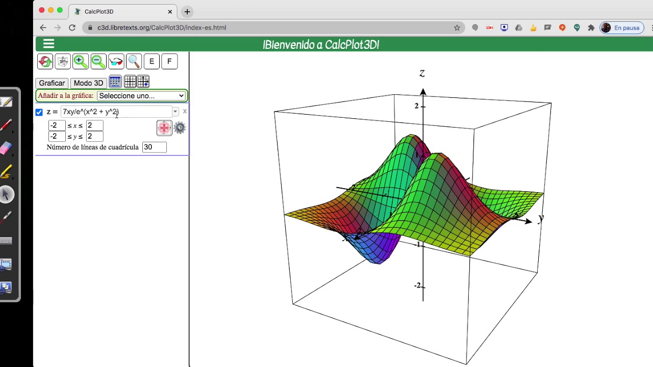 Ejemplo1 Manejo De Calcplot3d Youtube