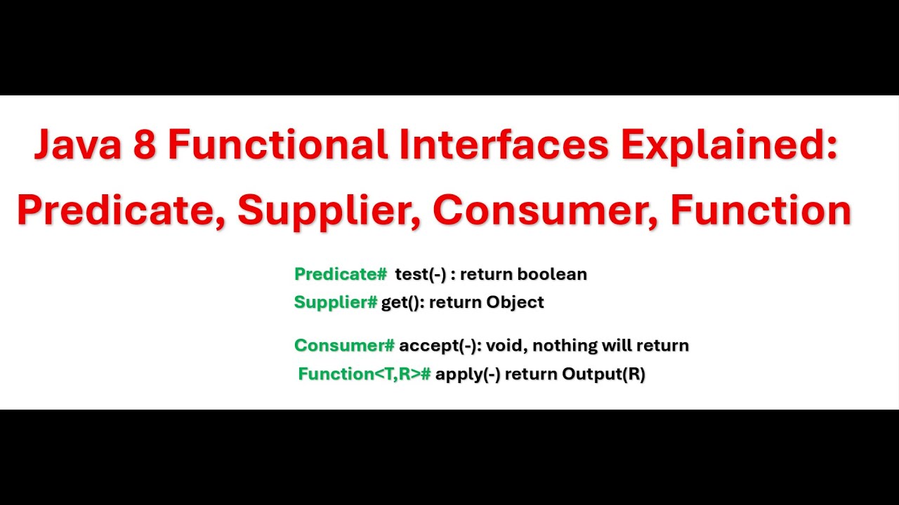 Java 8 Functional Interfaces Explained Predicate Supplier Consumer