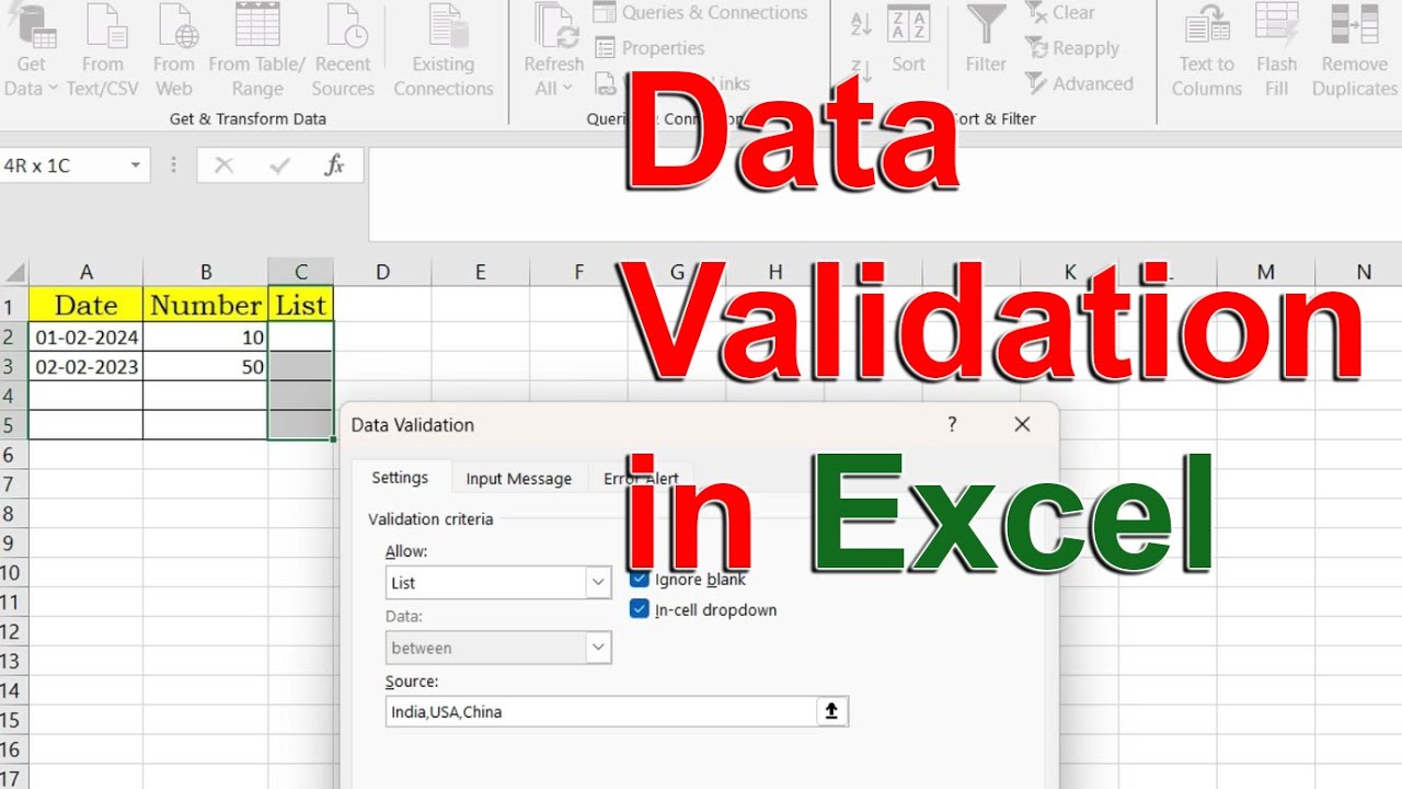 Data Validation Control User Input And Accuracy Excel Tutorial Part