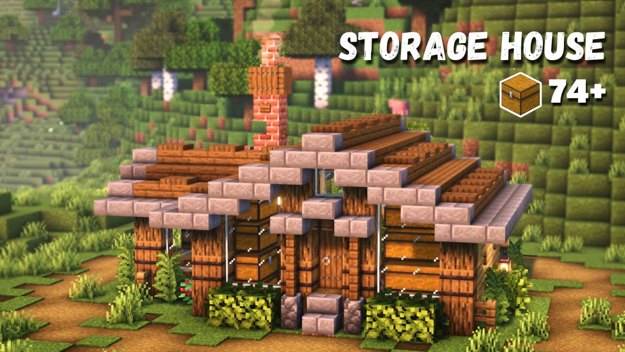 Minecraft How To Build A Starter Storage House Easy Tutorial Youtube