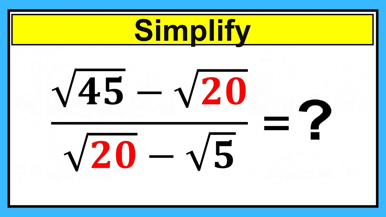 Nice Square Root Math Simplification Simplify Youtube
