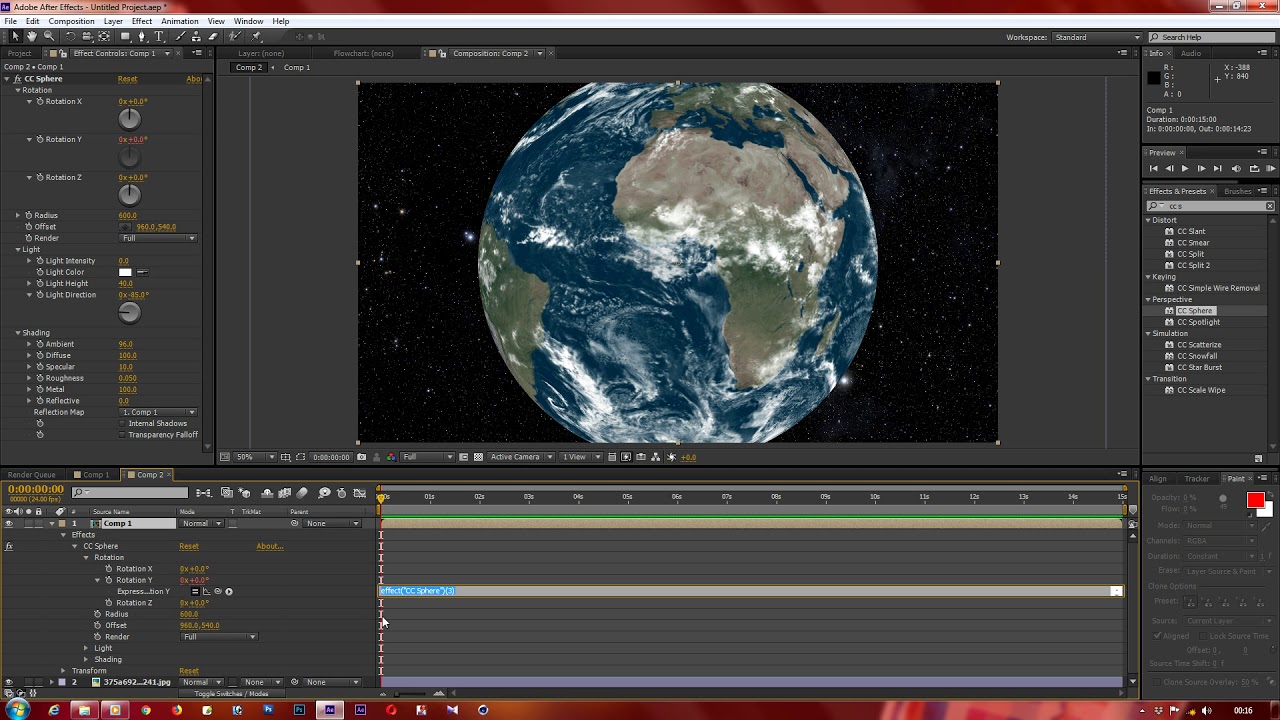 How To Make A Realistic Earth In Space Tutorial After Effects No