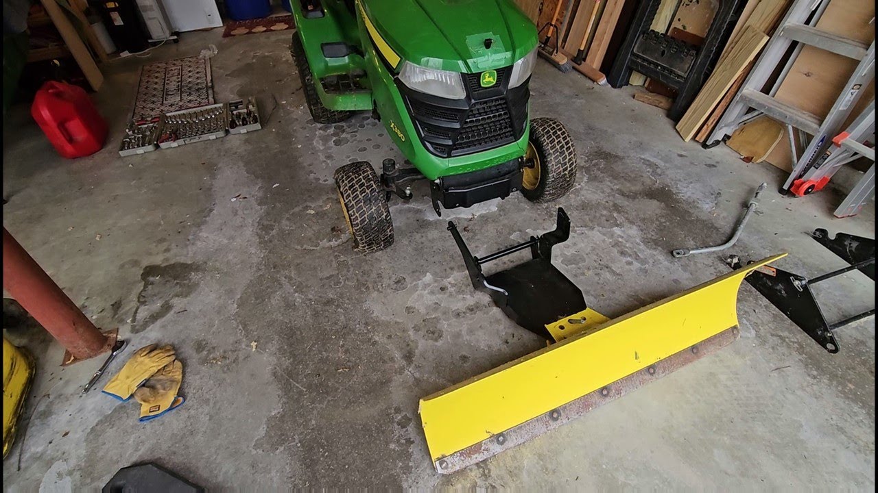 How To Install 44 Front Blade On John Deere Riding Mower Youtube