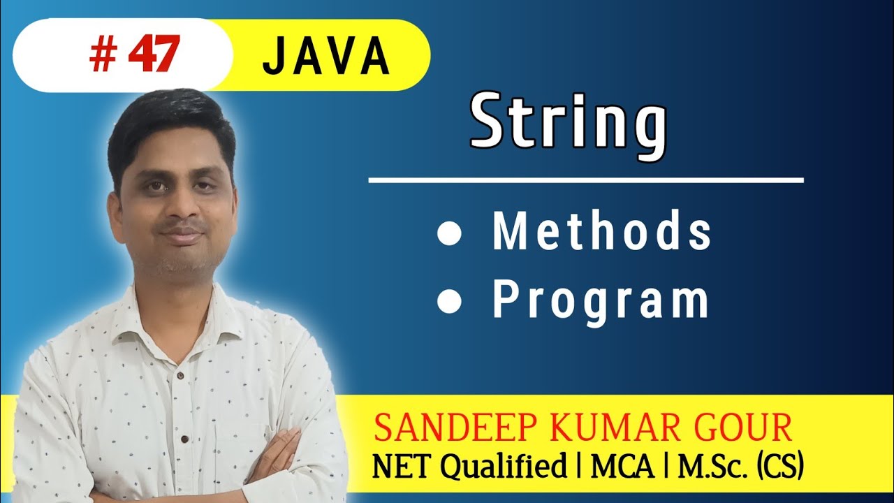String In Java Strings Methods With Program Youtube