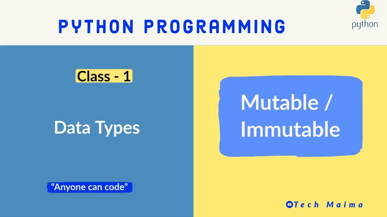 Python Data Types Mutable Vs Immutable Data Types In Tamil