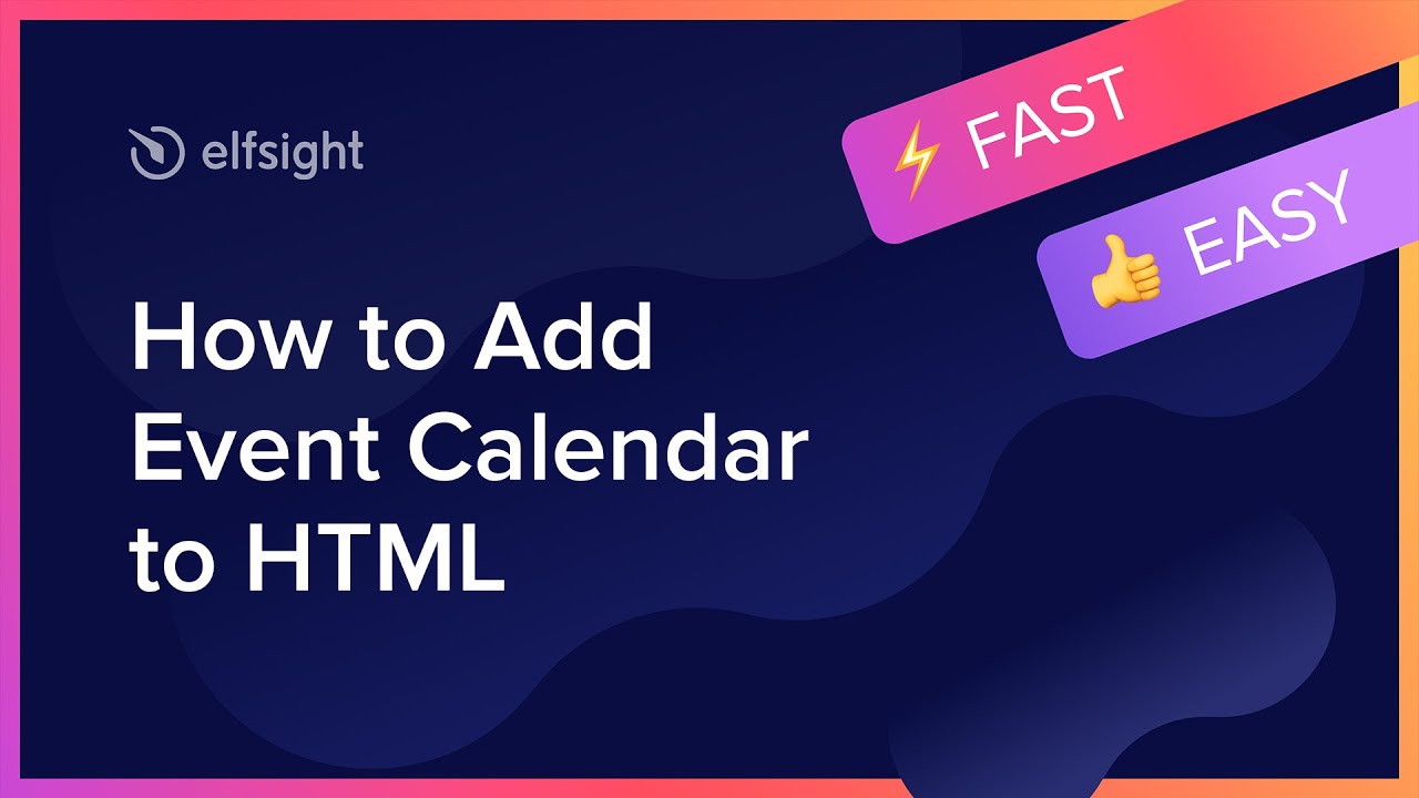 How To Add Event Calendar To Html Youtube