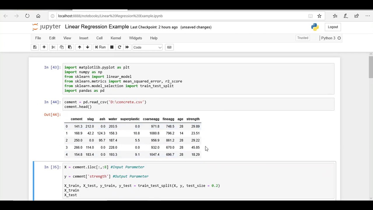 Linear Regression Example Using Python Youtube