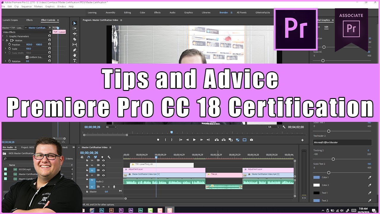 Premiere Pro Cc 18 Certification Exam Tips And Advice Youtube