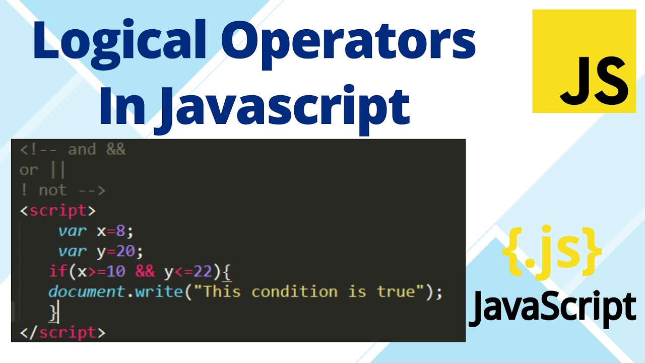 Logical Operators In Javascript In Hindi Javascript Tutorial For