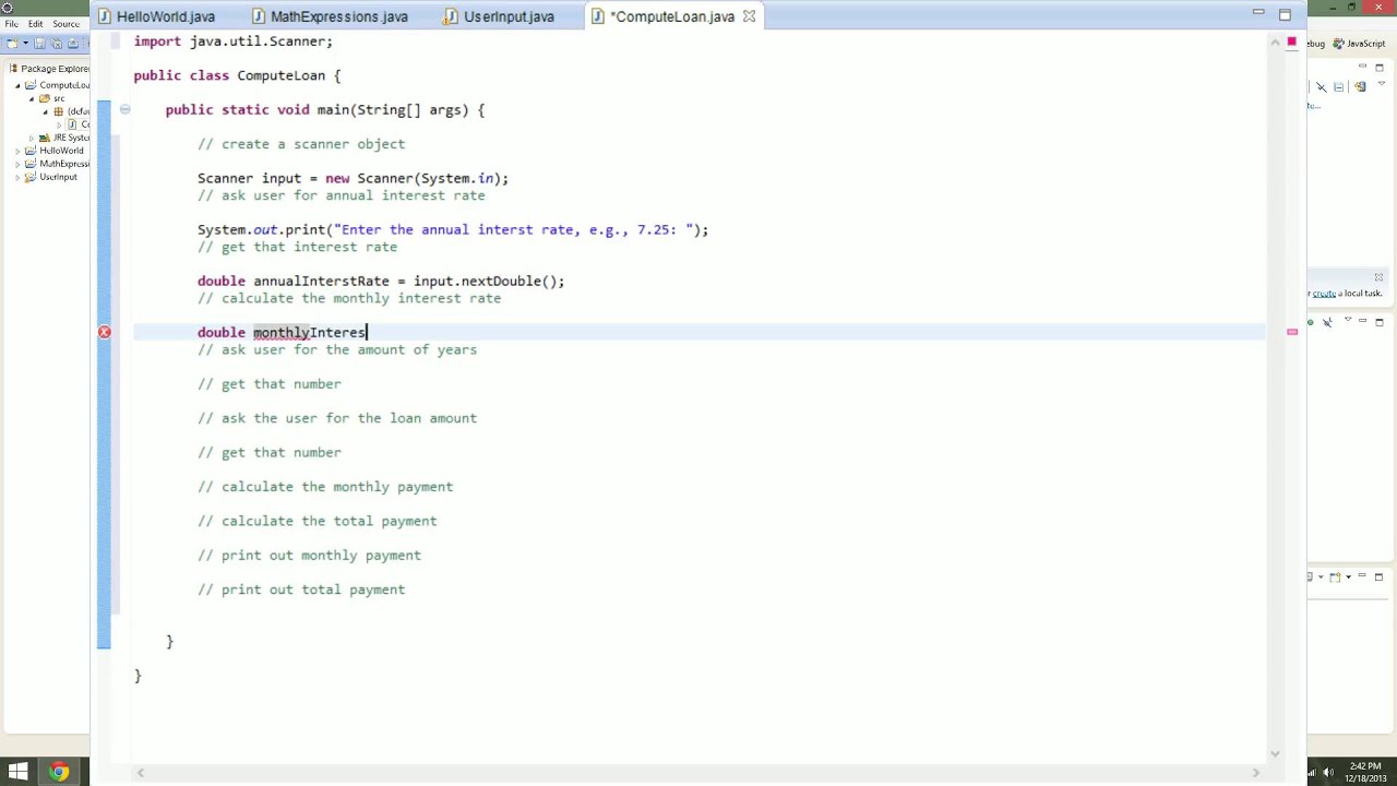 Java Program To Calculate Loan Payment
