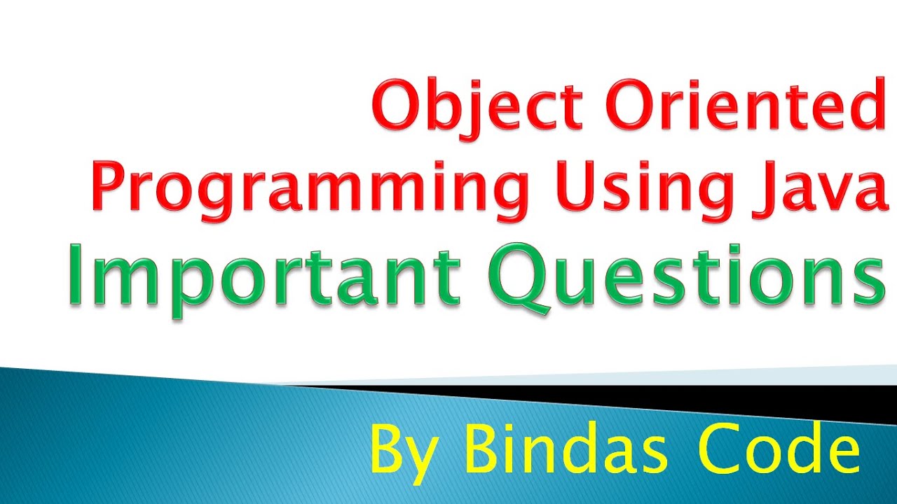 Important Question Object Oriented Programming Using Java Youtube