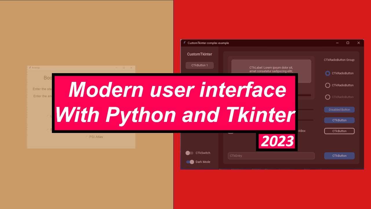 Modern User Interface Using Python Tkinter Newer Version Youtube
