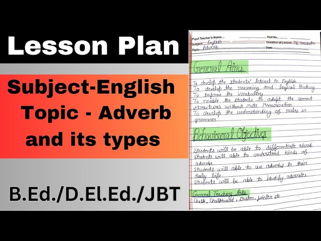 Detailed Lesson Plan In English Grade 9 Adverb Lesson Plan 4 Ways To