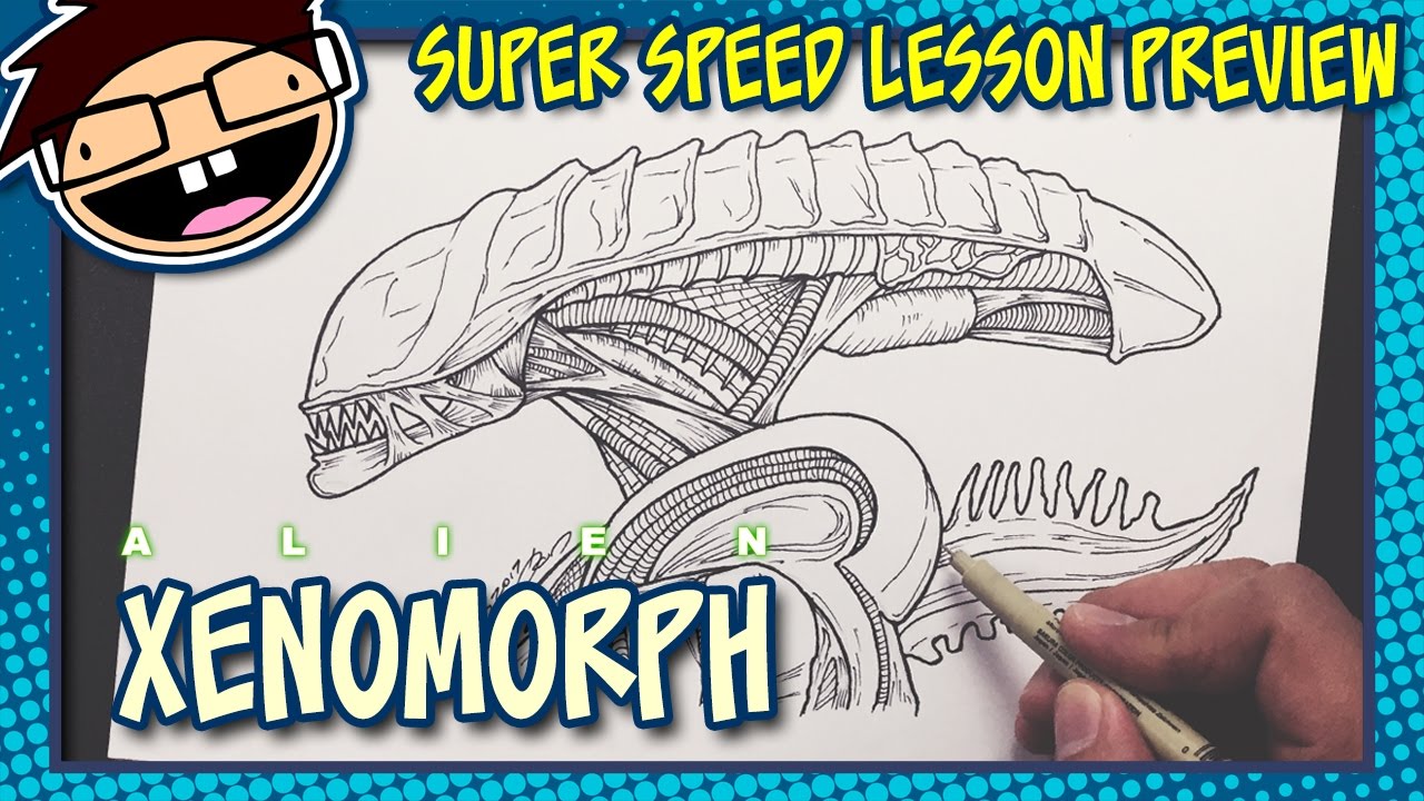 Lesson Preview How To Draw An Alien Xenomorph Alien Movie Franchise