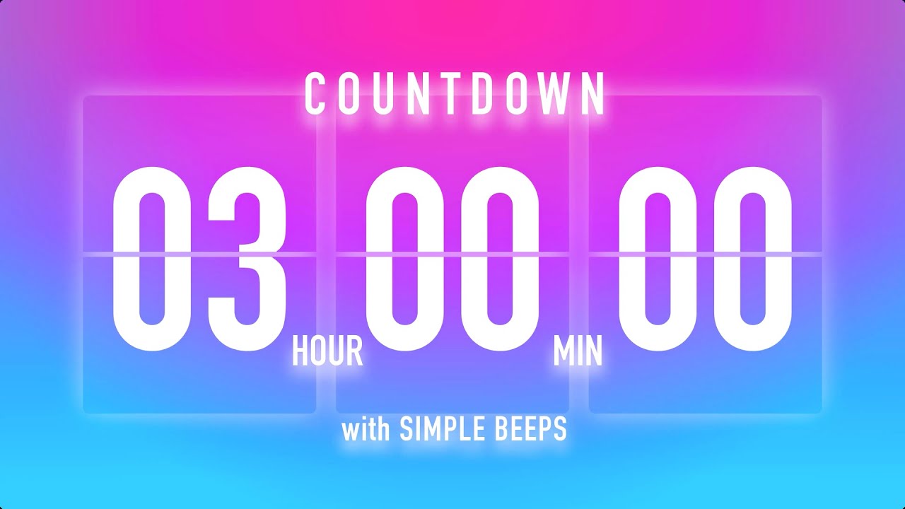 3 Hour Countdown Timer рџ Flip Clock With Beep Every 10 Seconds рџ рџ Youtube