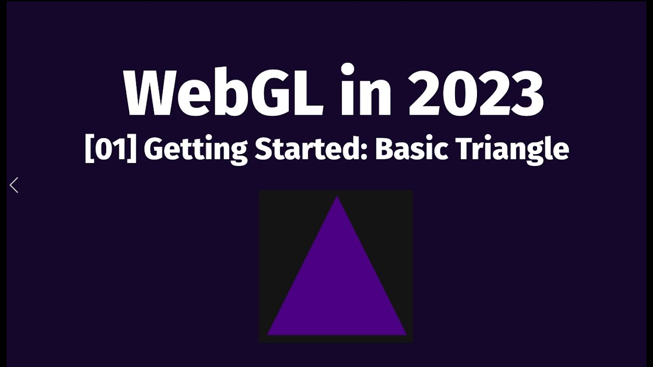 01 Webgl Tutorial Hello Triangle Youtube