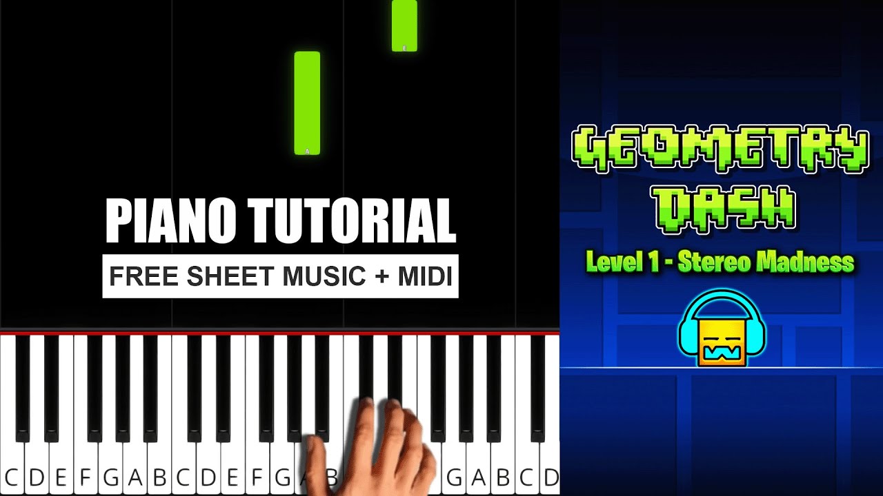 Geometry Dash Level 1 Stereo Madness Beginner Piano Tutorial