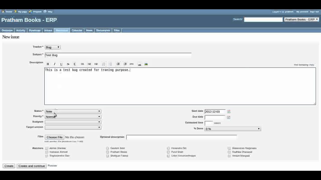 Creating Bugs In Bugtracker Youtube