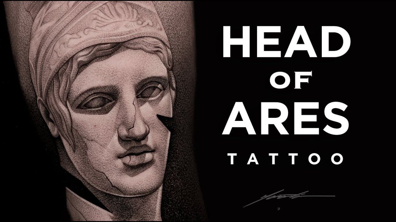 Head Of Ares Tattoo Process Youtube