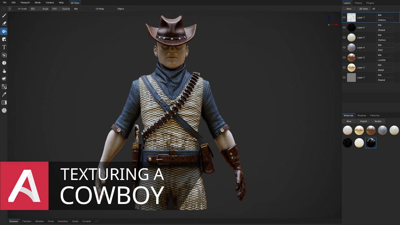 Texturing A Cowboy Armorpaint 0 9 Youtube