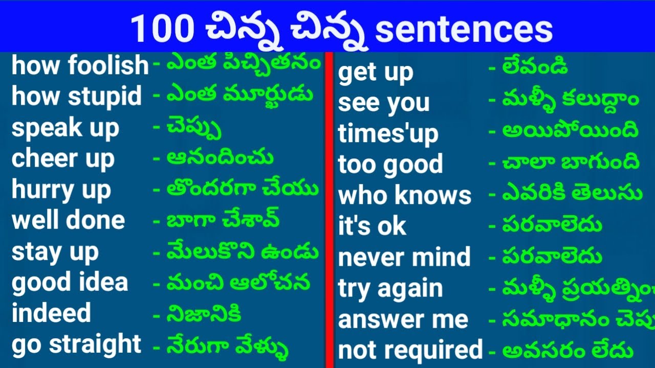 Telugu And English