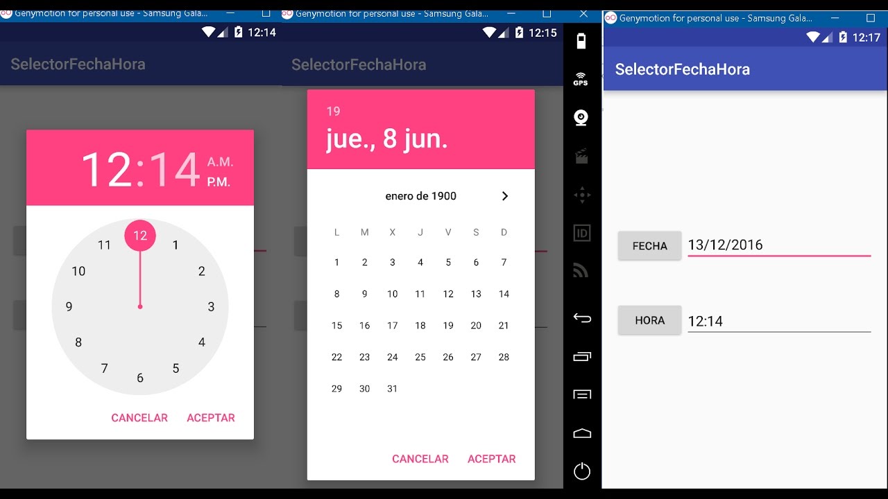 Selector Fecha Y Hora Android Studio Datepicker Timepicker Youtube