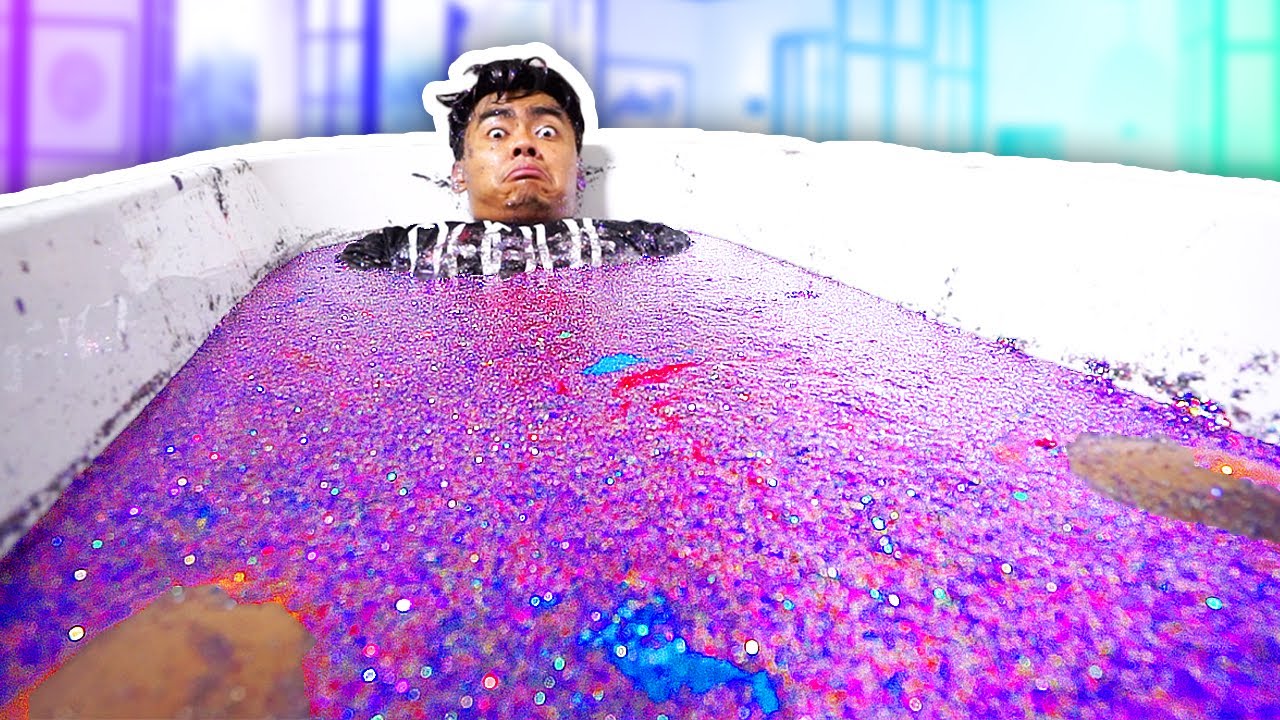 100 Bottles Of Glitter Bath Challenge Youtube