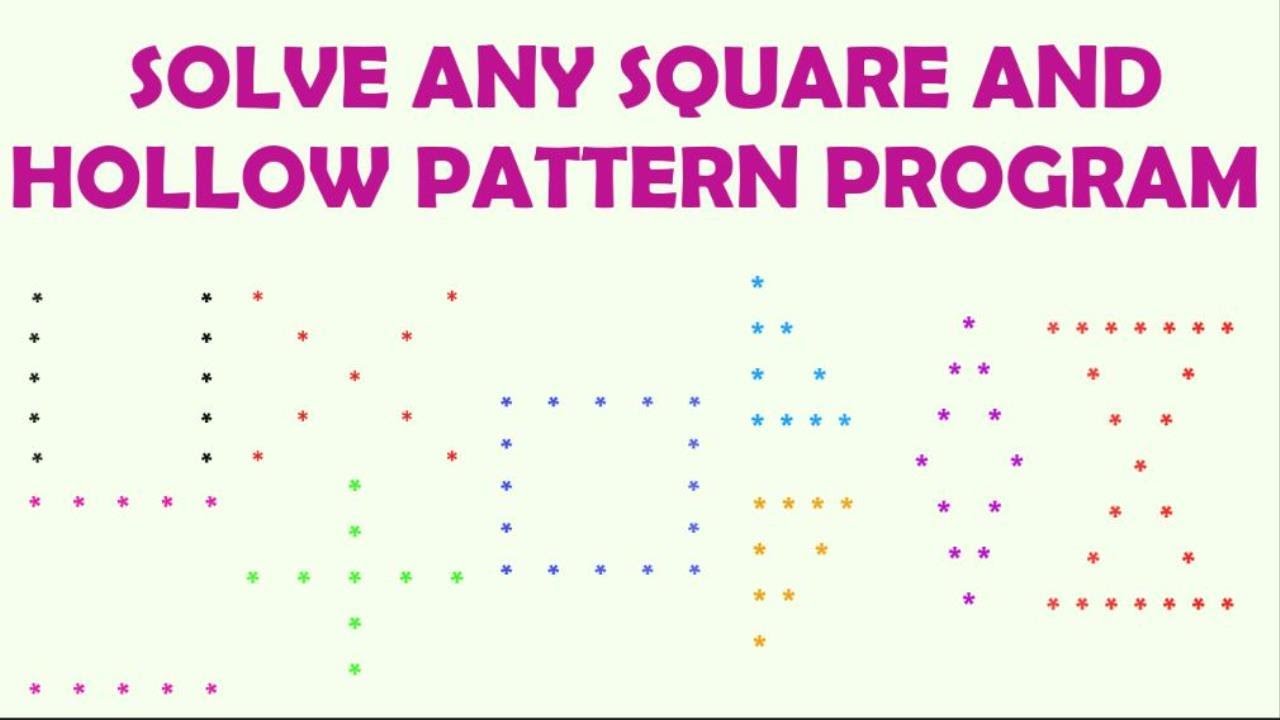 Solve Any Square Or Hollow Pattern In Java Youtube