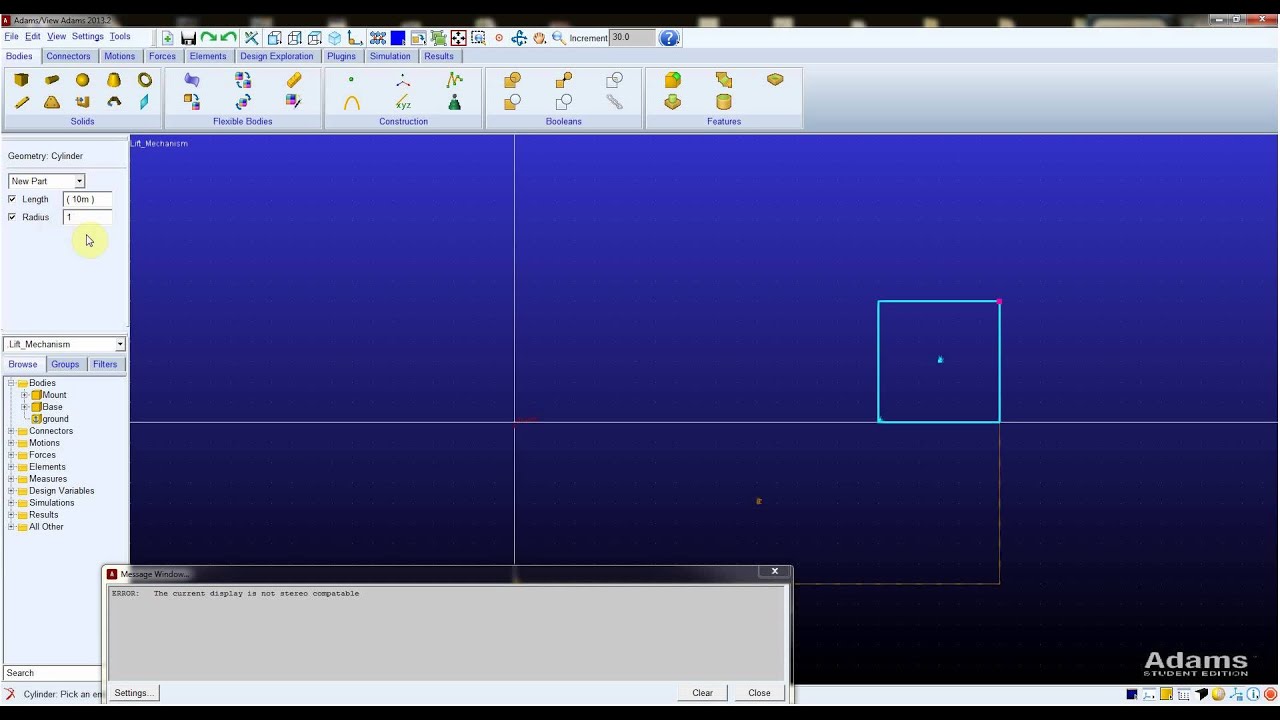 Msc Adams Basic Tutorial Mechanism Prt 1 2 Youtube