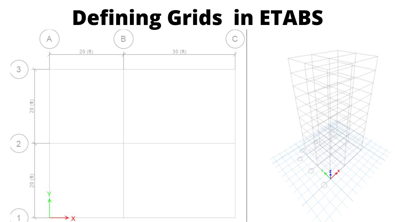 Etabs Tutorials Defining Grids Lec 01 Youtube