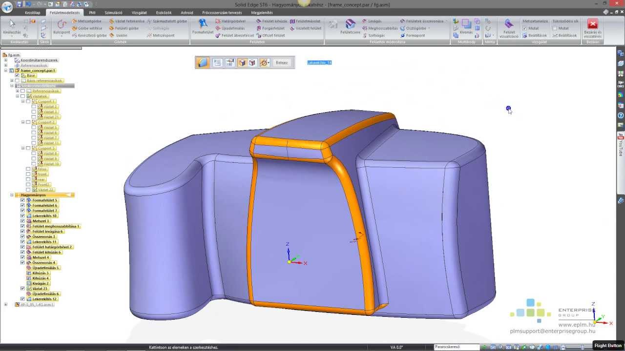 Solid Edge St6 Felületmodellezés Youtube