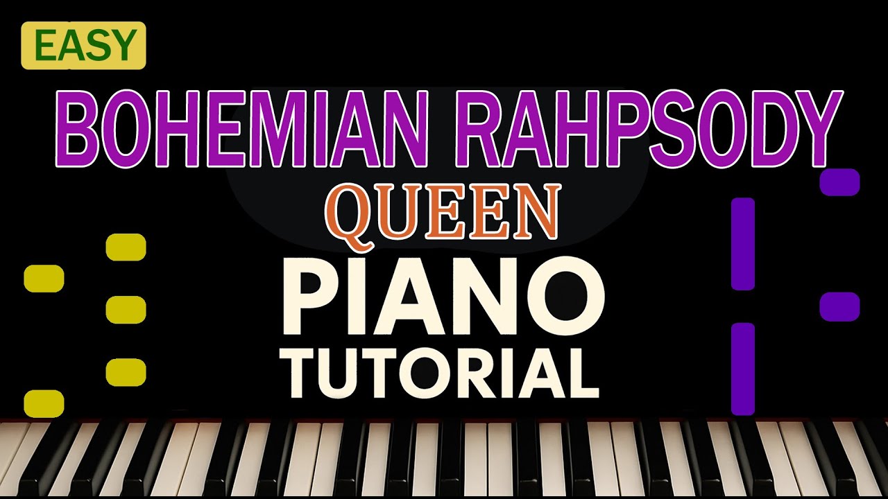嫉 Bohemian Rhapsody Easy Piano Tutorial Beginner Friendly Youtube