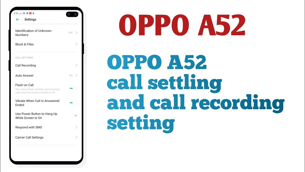 Oppo A52 Call Setting And Call Recording Youtube